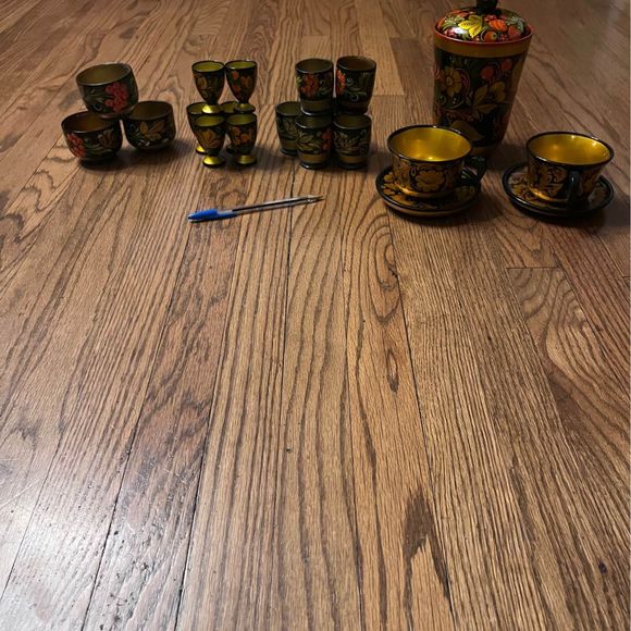 Accents | Vintage Russian Khokhloma Hand Painted Laquered Set | Poshmark